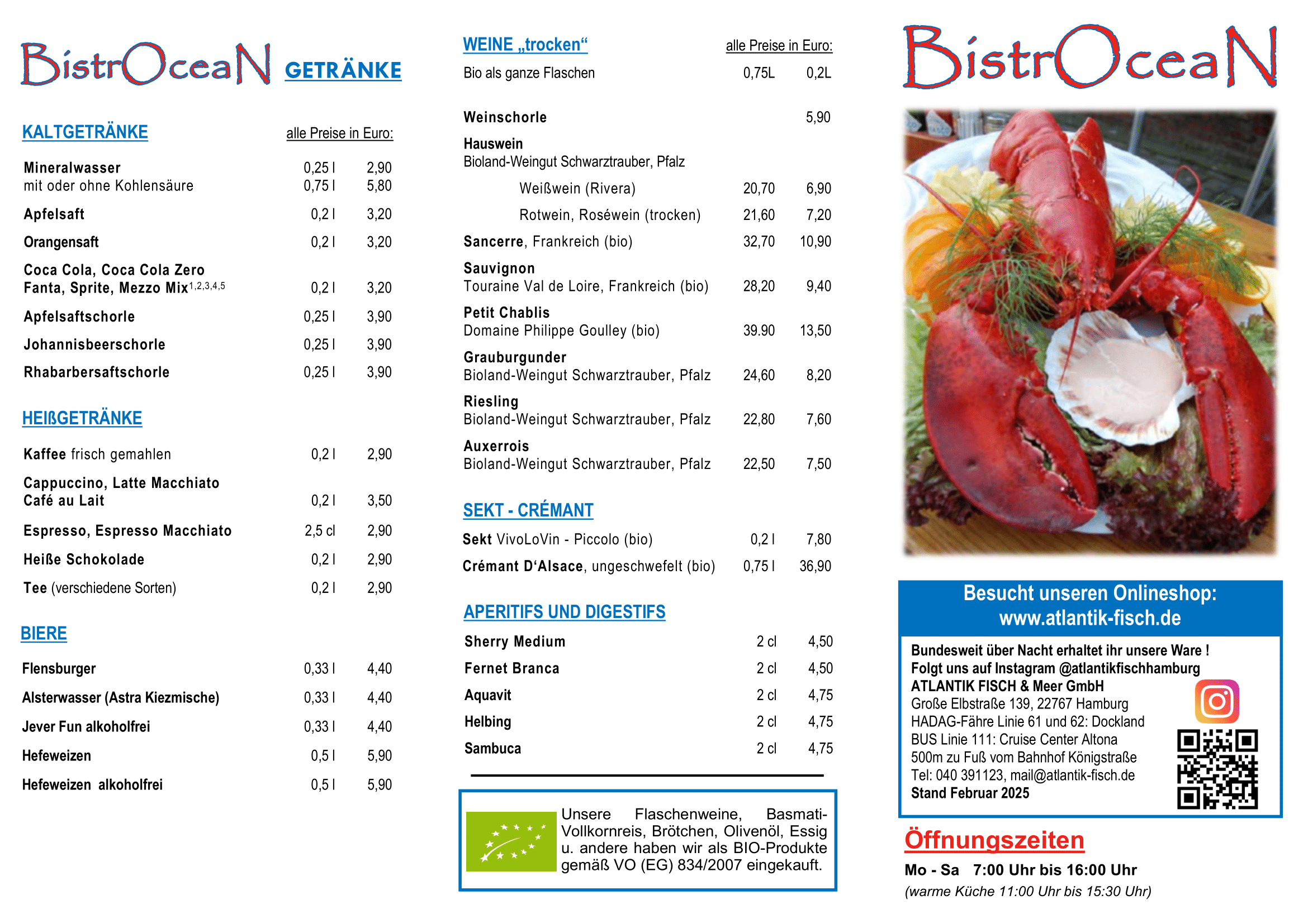 ATLANTIK FISCH - Fisch essen - Mittagstisch am Fischmarkt Hamburg